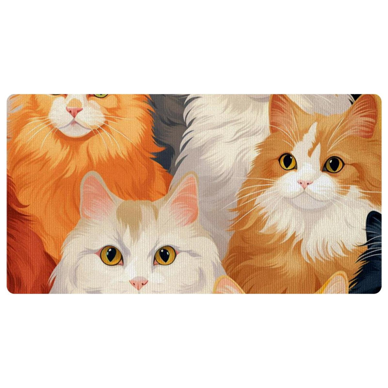 Groups of Cute Cats Kitchen Mat,Cushioned Anti Fatigue Waterproof ...