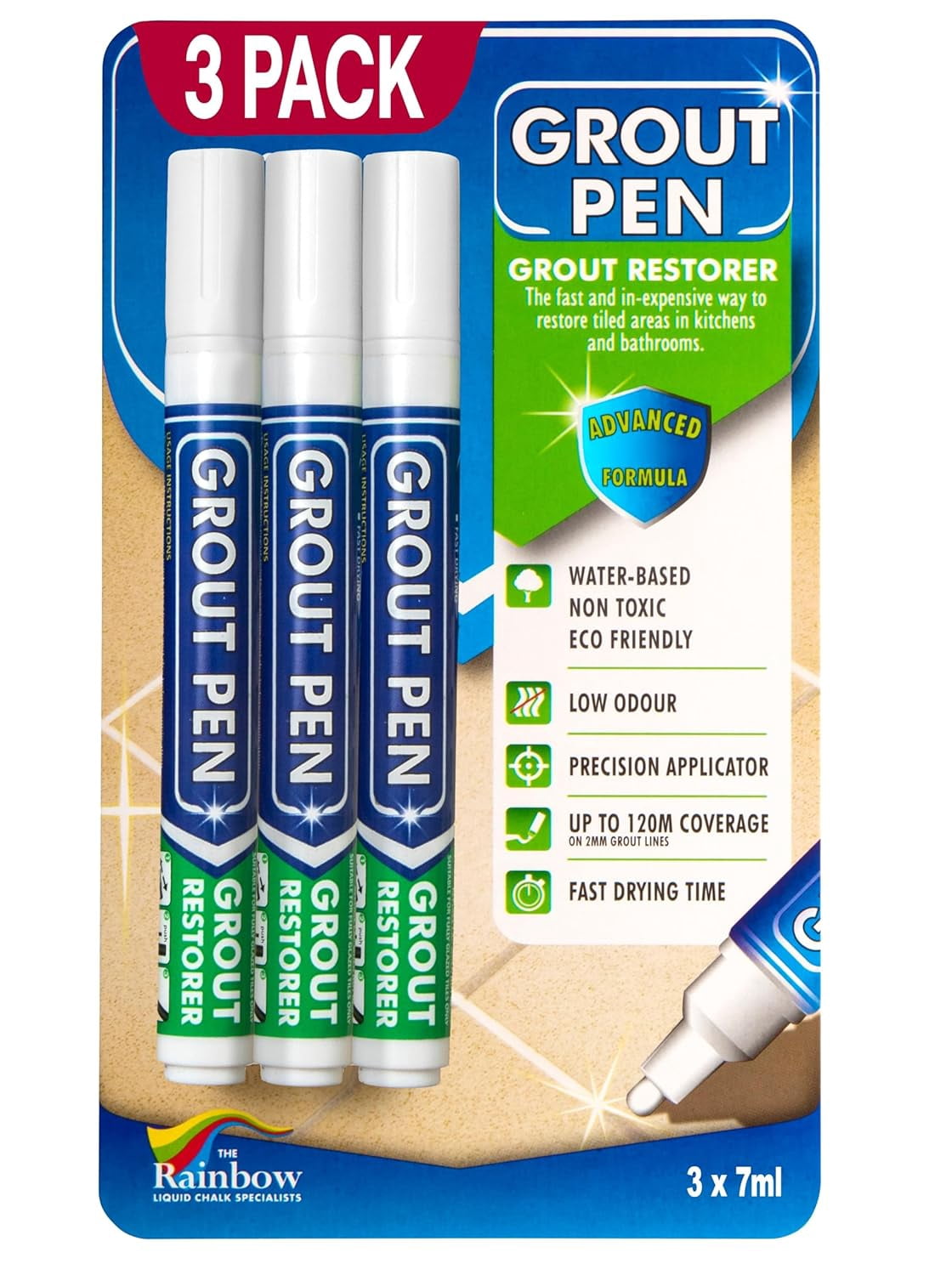 Grout Pen White Tile Paint: Waterof Paint Pen, Whitener and Sealer ...