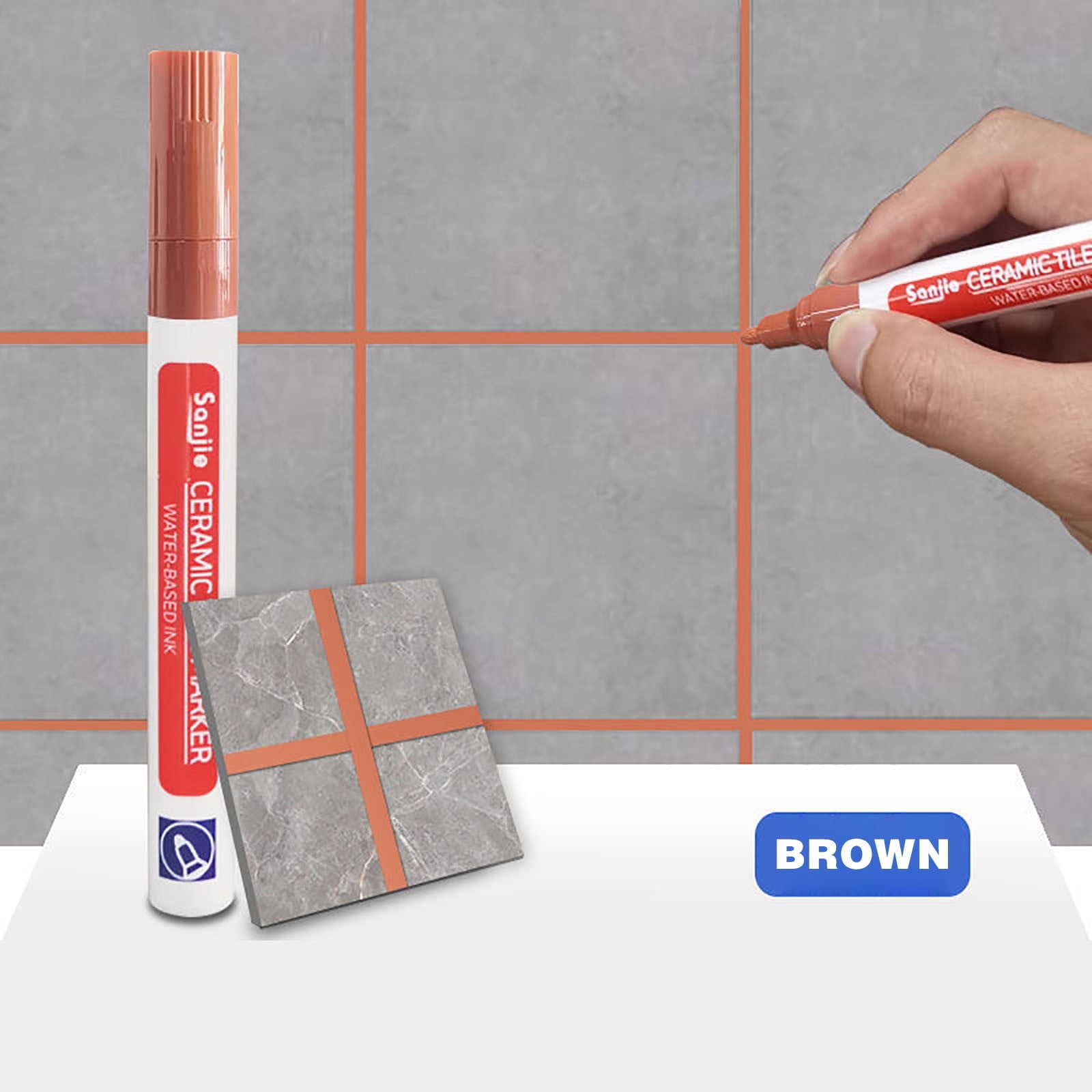 Grout Tile Pen - 4ml Permanent Grout Marker & Cleaner for Bathroom ...