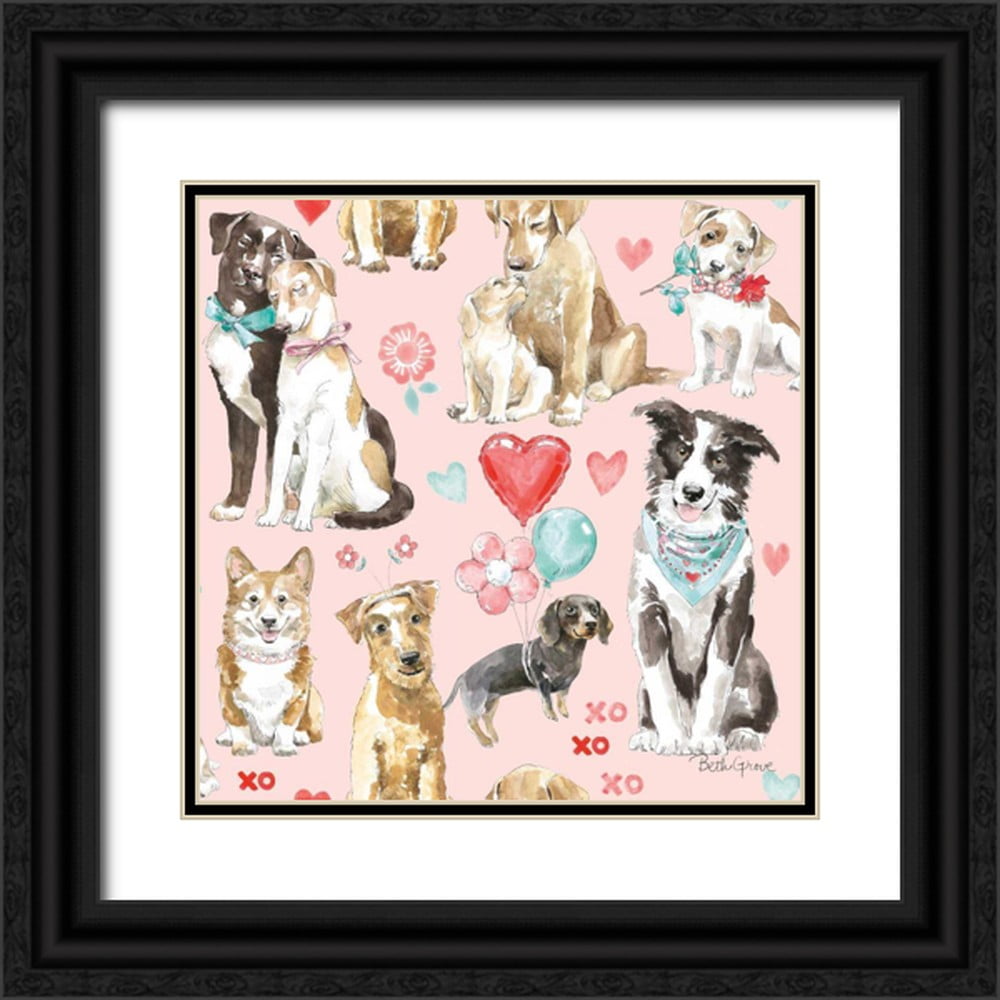 Grove, Beth 12x12 Black Ornate Wood Framed with Double Matting Museum Art Print Titled - Paws of ...
