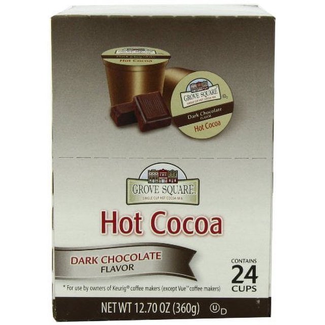 Grove Square Hot Cocoa Pods, Dark Chocolate, Single Serve (Pack of 24 ...
