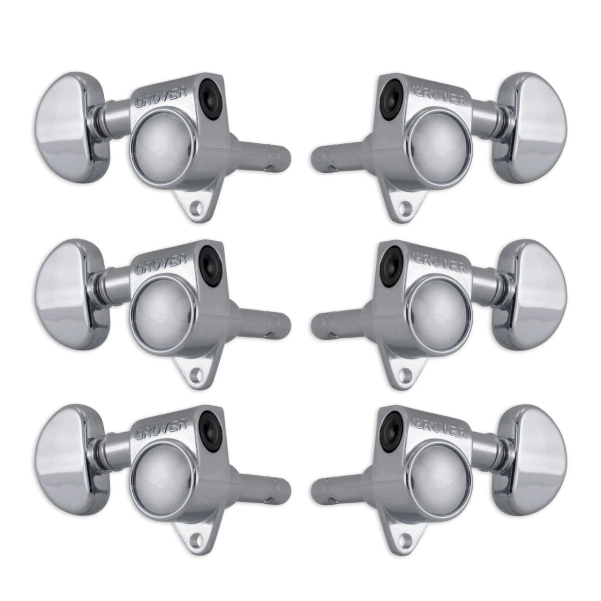 Grover Locking Rotomatics Guitar Machine Heads, Set of 6, Chrome Finish ...