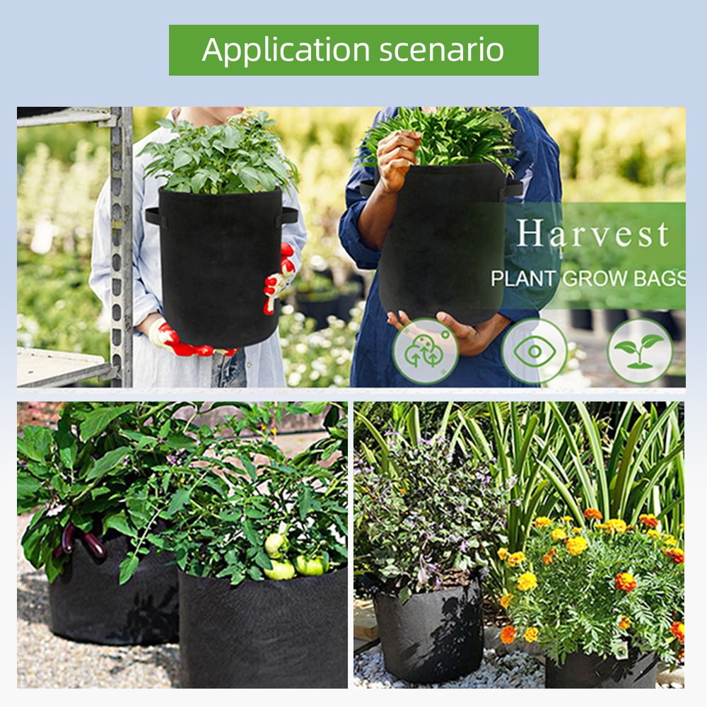 Grow Bag,Fabric Planters Plant 5 Non With Portable Handle Planters With ...