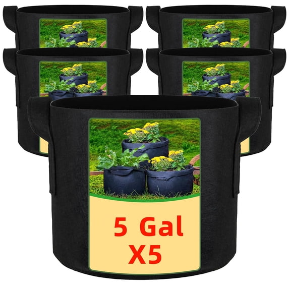 5 Gallon Grow Bags, Potato Grow Bags, Plant Grow Bags with Handles ...