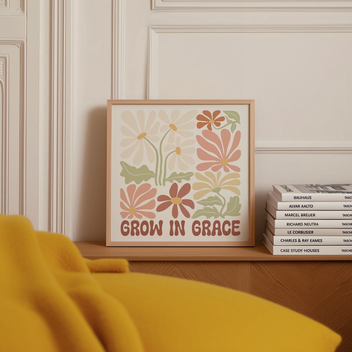 Grow In Grace Poster, Positive Quote Posters, Modern Christian Wall Art ...
