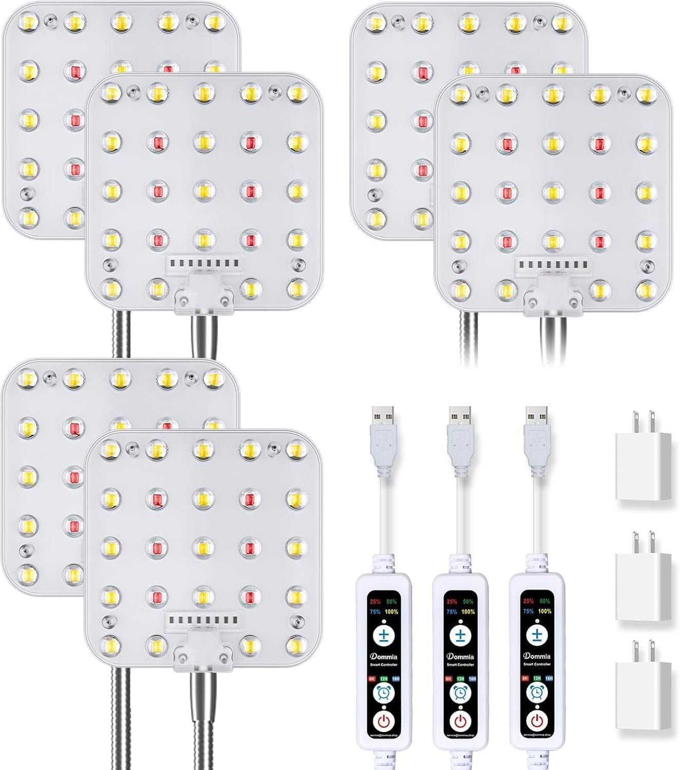 Grow Light, 6 Waterproof Grow Lights for Indoor Plants, Optical Lens ...