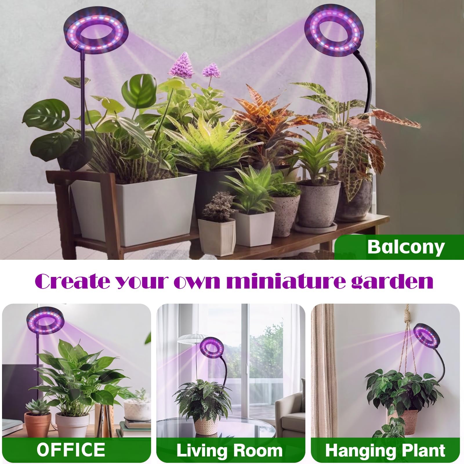 Grow Light, Full Spectrum LED Plant Light for Indoor Plants, Height ...