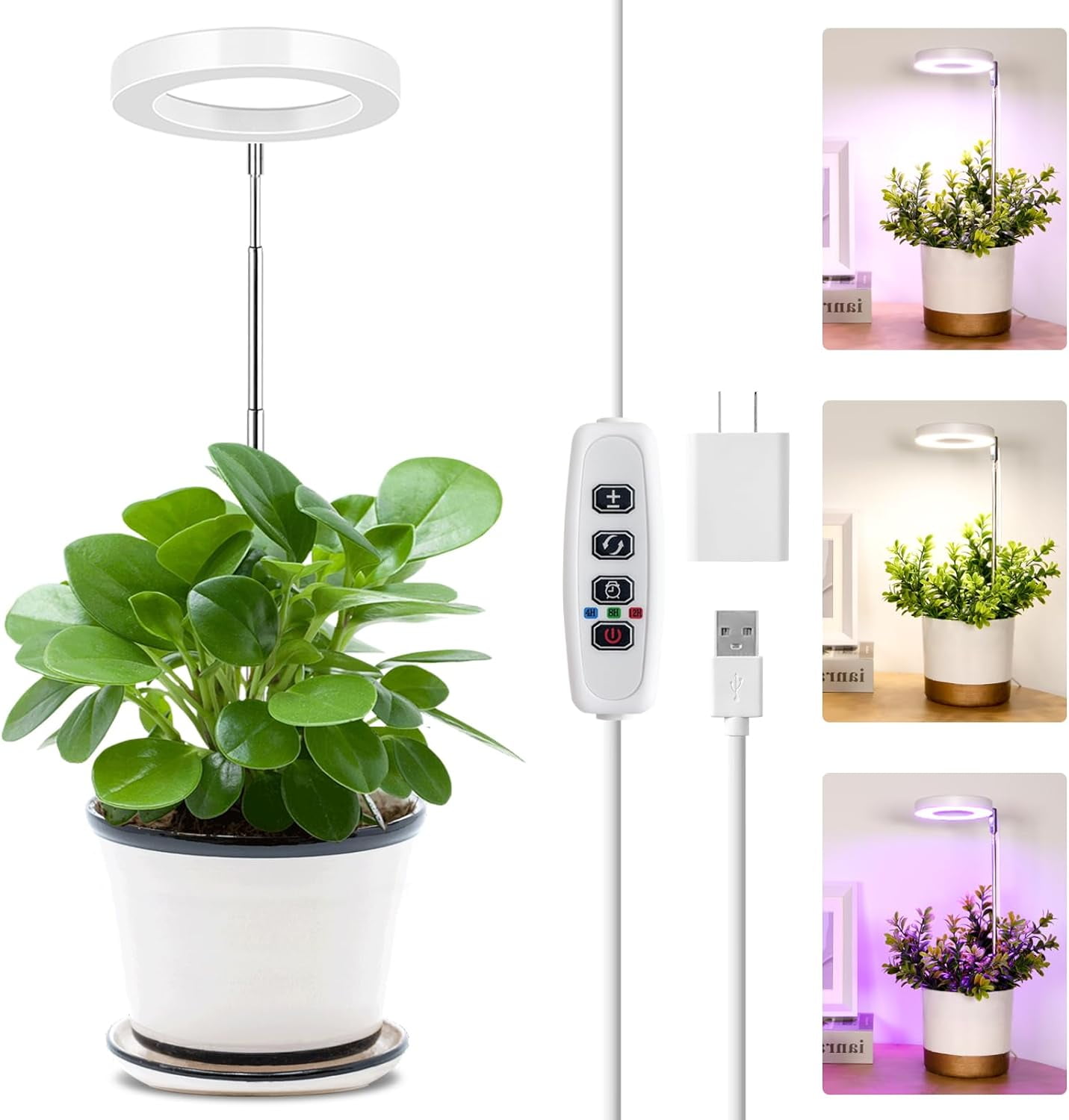 Grow Light, Full Spectrum & Red Blue Spectrum Plant Light for Indoor ...