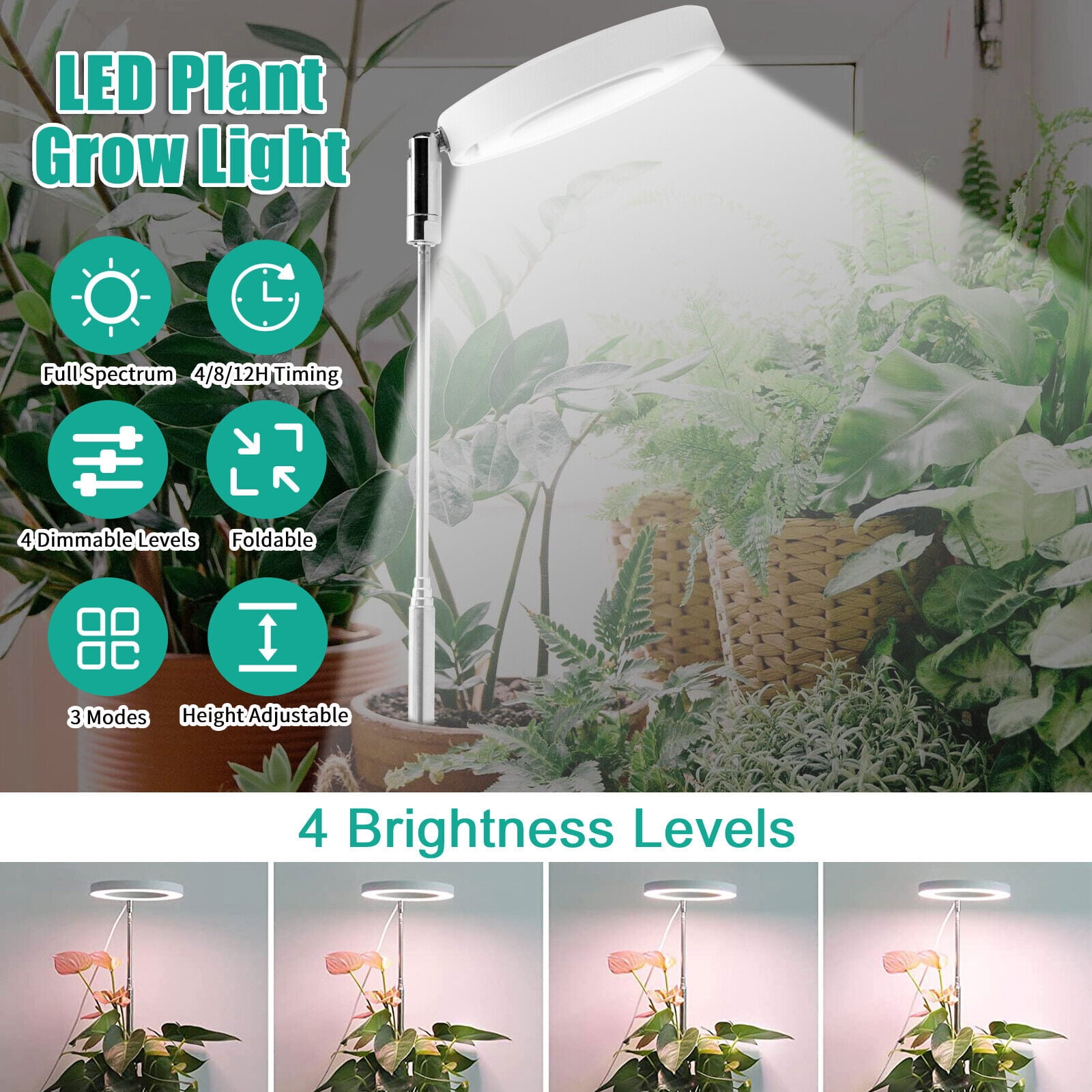Grow Light for Indoor Plants,Full Spectrum LED Plant Grow Light, Height ...