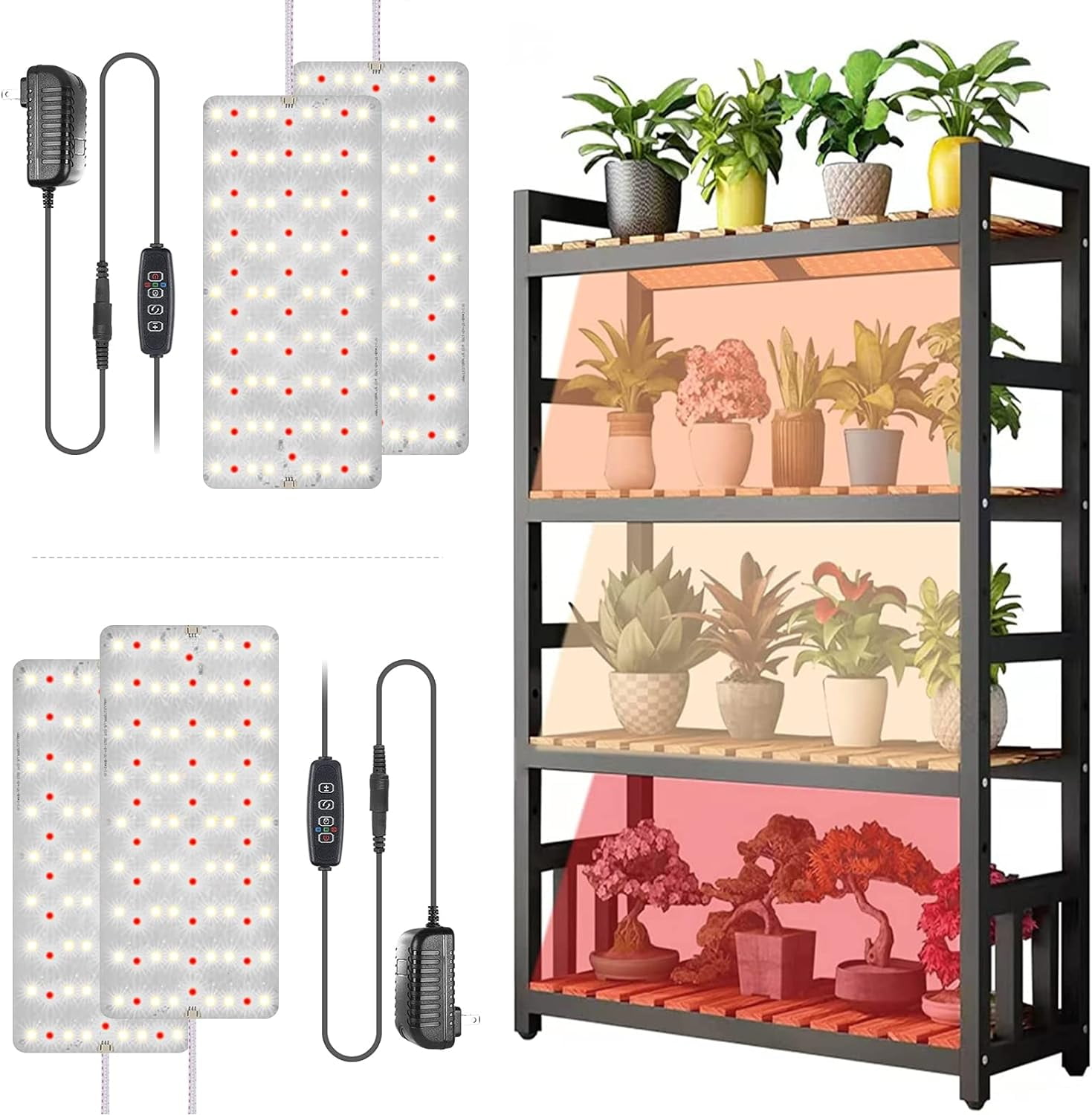 Grow Light for Indoor Plants, Full Spectrum Grow Lamp 10-Level Dimmable ...