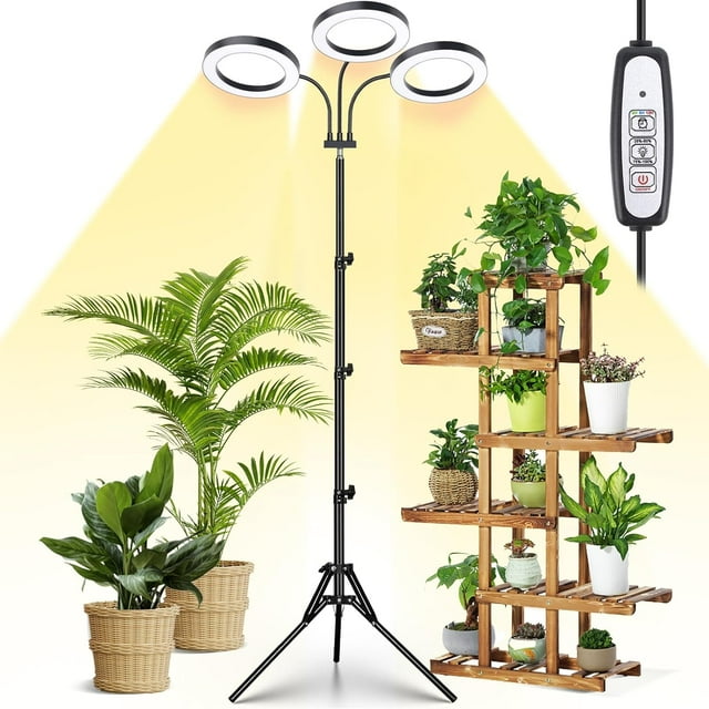 Grow Light for Indoor Plants, Tri-Head Plant Light for Plants Growing ...