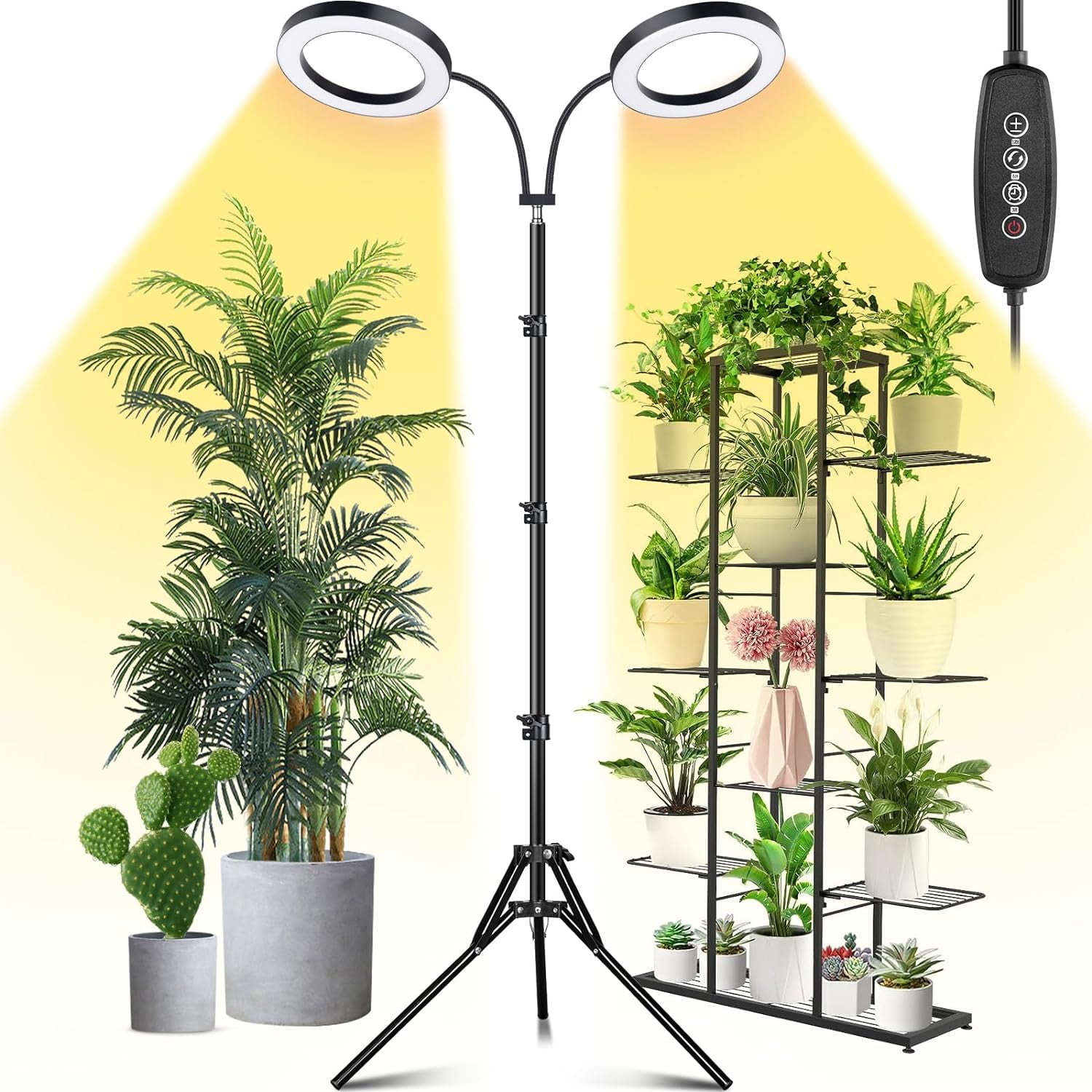 Grow Light for Indoor Plants, Tri-Head Plant Light for Plants Growing ...