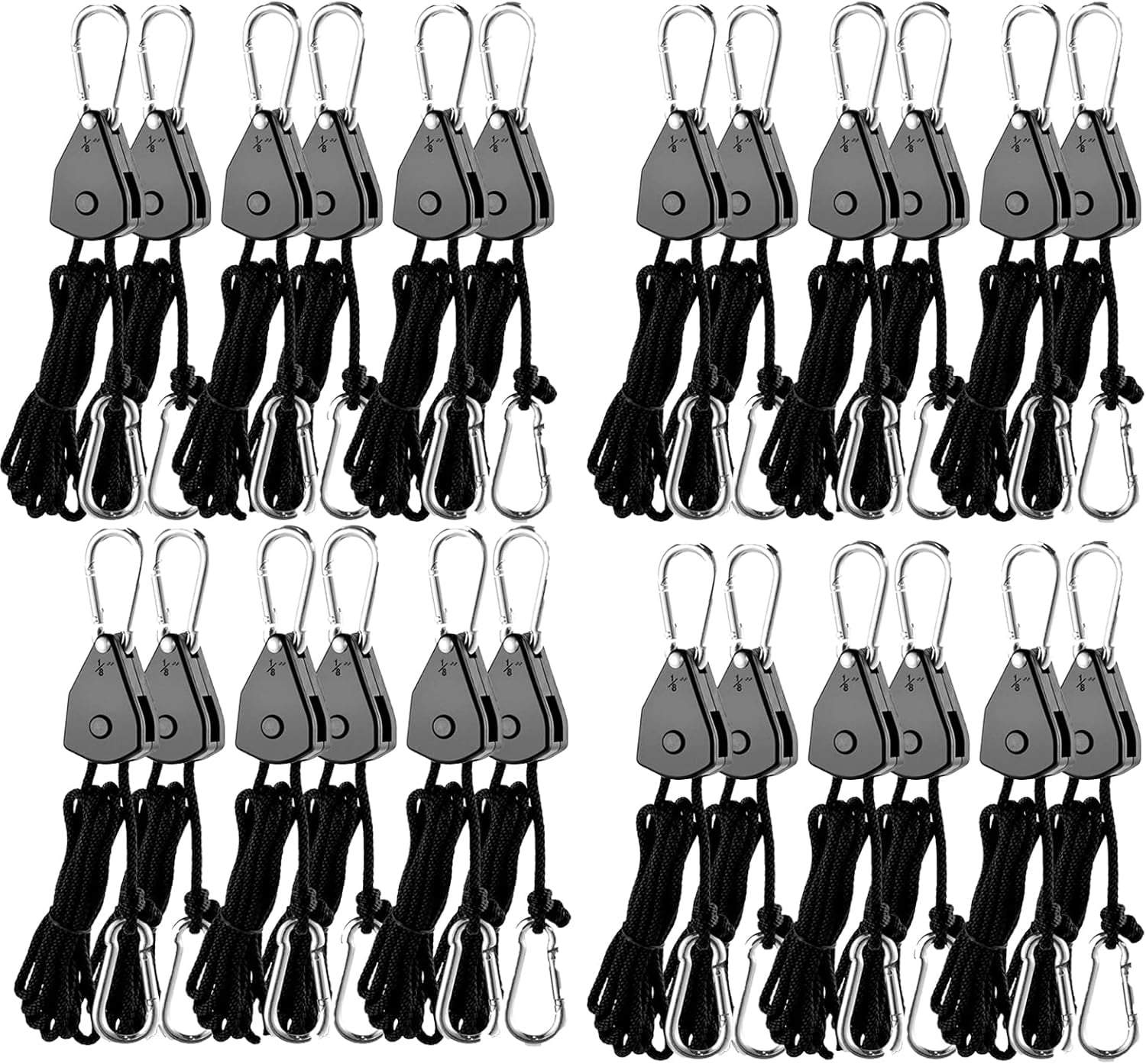 Grow Light Rope Hanger ，1/8" 8-Feet Long Heavy Duty Adjustable Rope ...