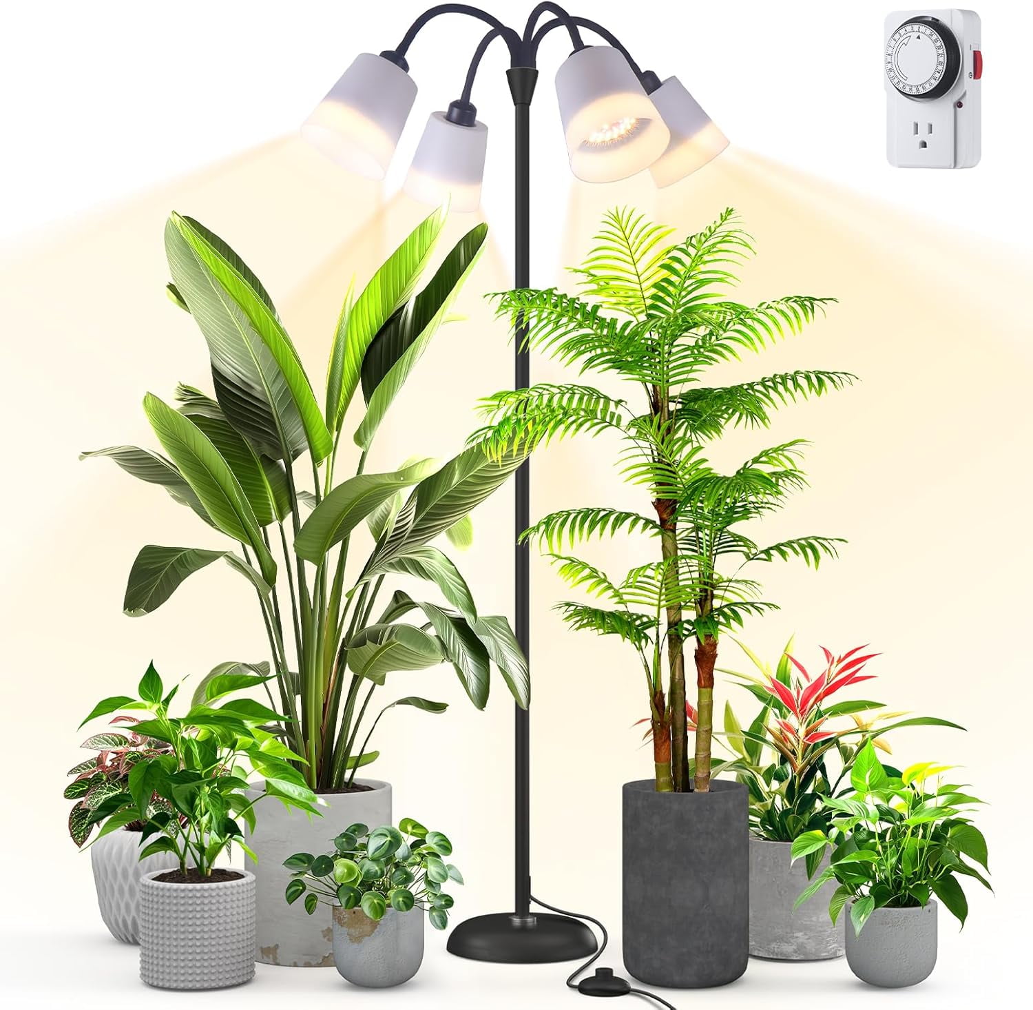 Grow Light with Stand, 3500K Grow Light Lamp with Auto On/Off Timer ...