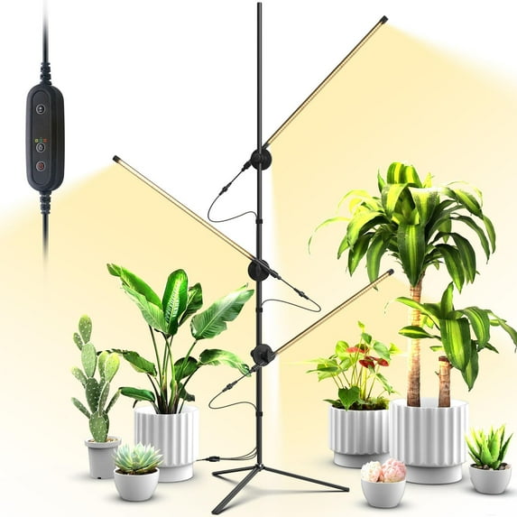 Grow Light with Stand for Indoor Plants, 3 Head 45W 168 LEDs Full ...