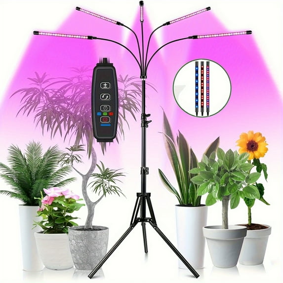Grow Light with Stand, for Indoor Plants with Red Blue Spectrum, 10 ...
