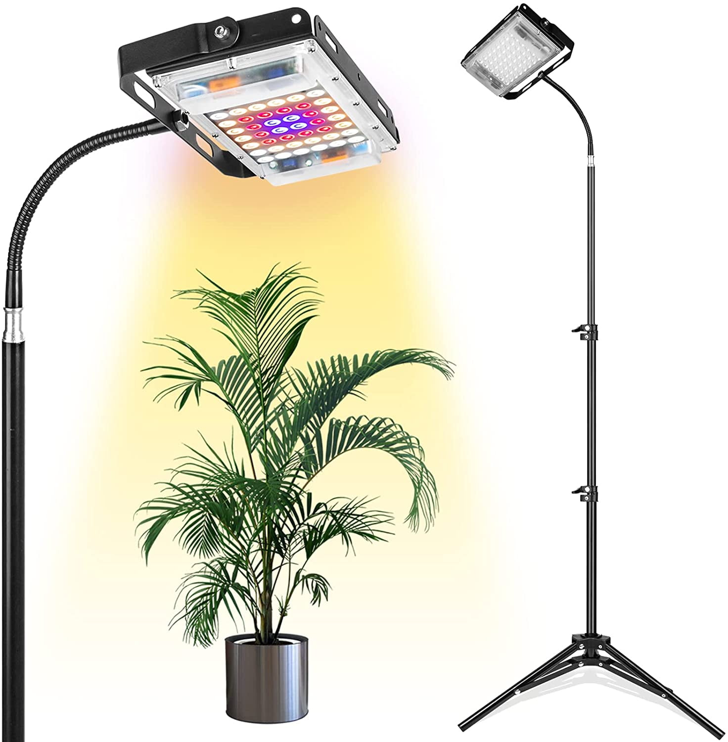 Grow Light with Stand, Full Spectrum LED Floor Plant Light for Indoor ...
