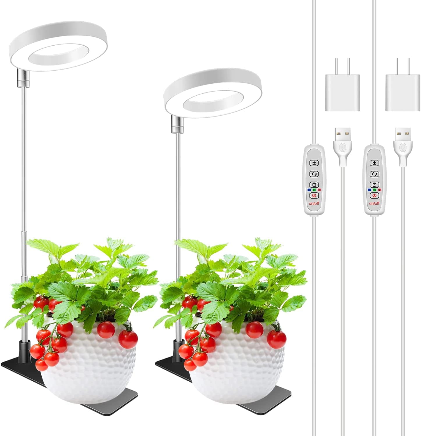 Grow Lights for Indoor Plants, 48 LEDs Full Spectrum Halo Plant Light ...