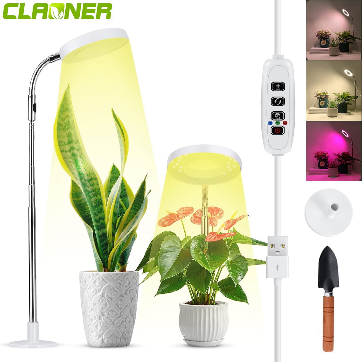 Grow Lights for Indoor Plants, Claoner 38 LED Full Spectrum Plant Light ...