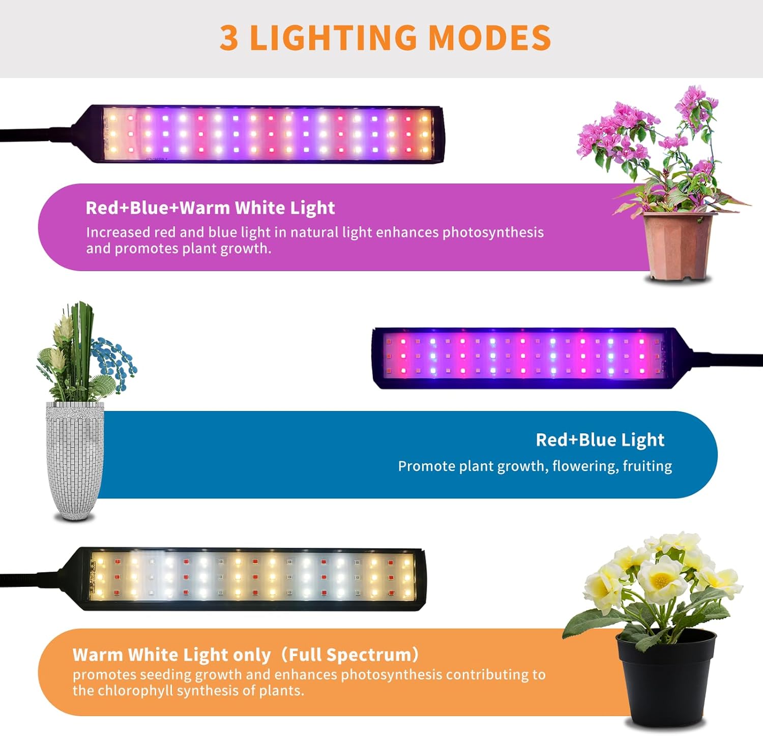 Grow Lights for Indoor Plants Full , 6 Heads 342 LED Plant Light with ...