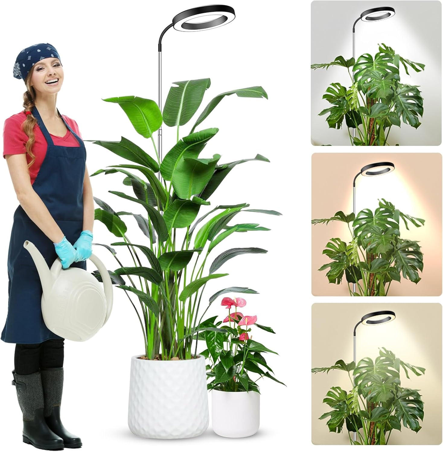 Grow Lights for Indoor Plants Full Spectrum, 80 LEDs 3 Colors Grow ...