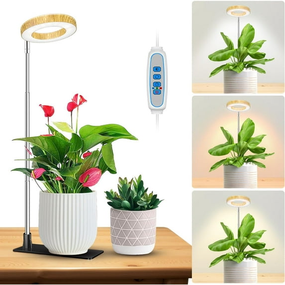 Grow Lights for Indoor Plants, Full Spectrum Halo Growing lamp with ...
