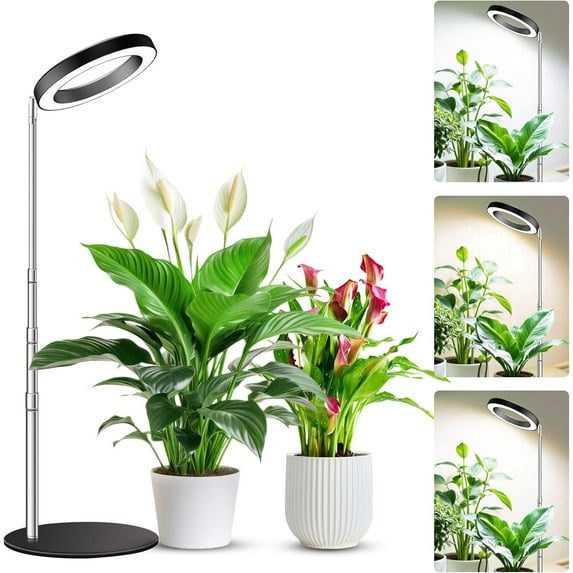 Grow Lights for Indoor Plants, Full Spectrum Halo Growing lamp with ...