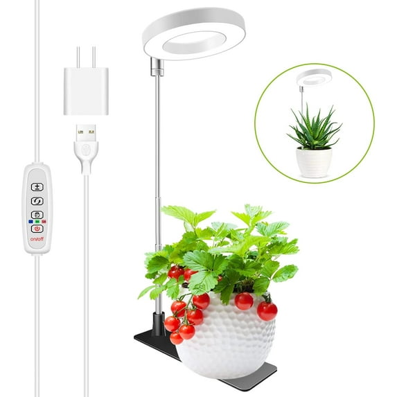 Grow Lights for Indoor Plants, Full Spectrum Halo Growing lamp with ...