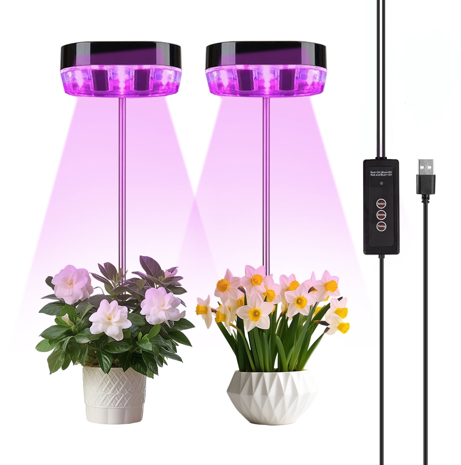 Walmart LED Grow Lights for Indoor Plants, 2 PCS, Full Spectrum ...