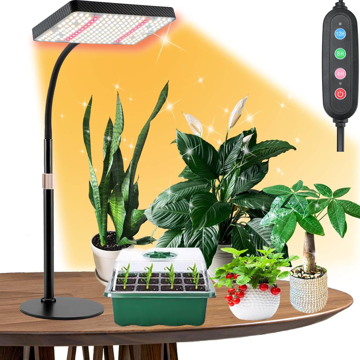 Grow Lights for Indoor Plants Full Spectrum, Table Top Plant Lights for ...