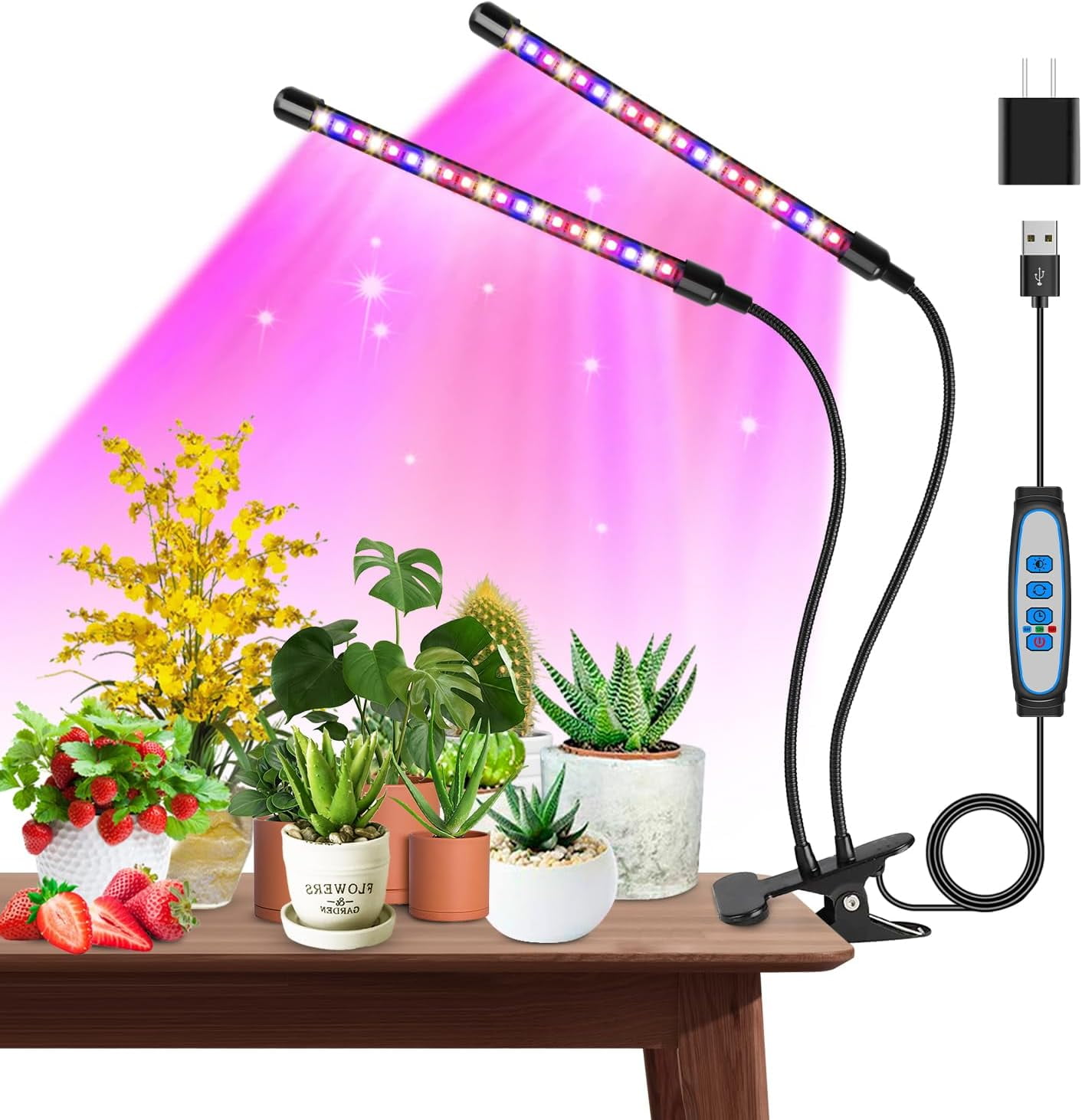 Grow Lights for Indoor Plants, Grow Light with Red Blue Full Spectrum ...