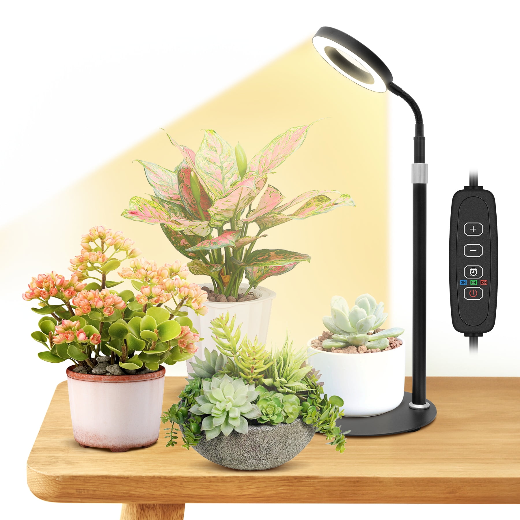 Grow Lights for Indoor Plants, Red Blue Yellow Full Spectrum Desktop ...