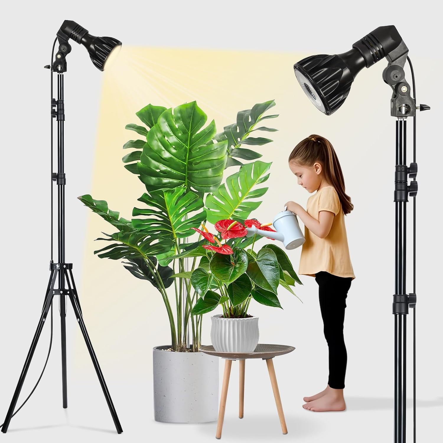 Grow Lights for Indoor Plants with Stand, Full Spectrum Grow Light with ...