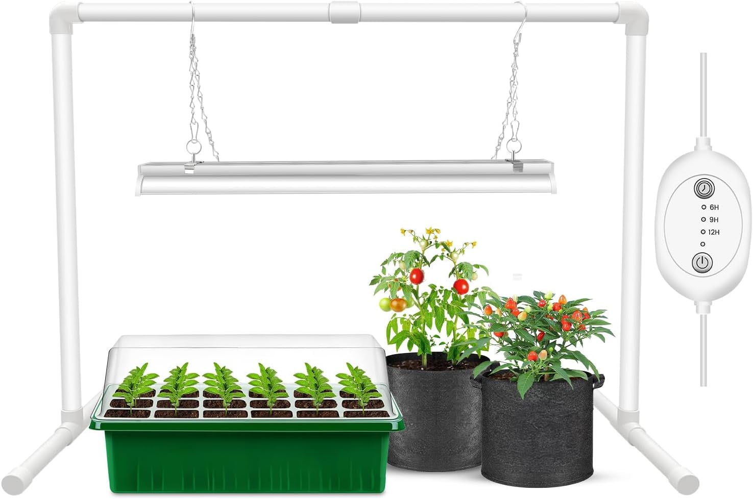 Grow Lights for Seed Starting with 6/9/12H Timer, 2ft T5 144 LEDs Full ...