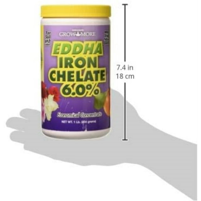 Grow More Eddha Iron Chelate 6 Water Soluble For Greener Plants On