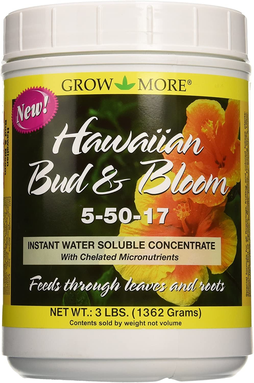 Grow More Hawaiian Bud & Bloom Water Soluble Fertilizer Concentrate 5 ...