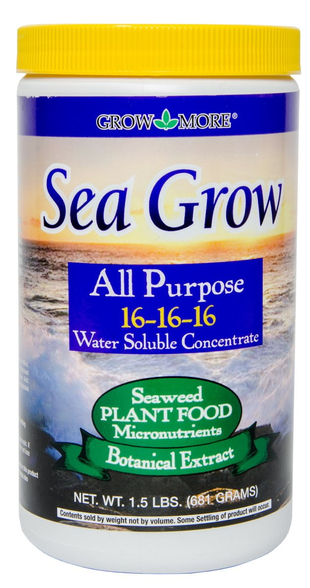 Grow More Seagrow All Purpose 16-16-16 Fertilizer, 24 Fl Oz, Liquid, 1. ...