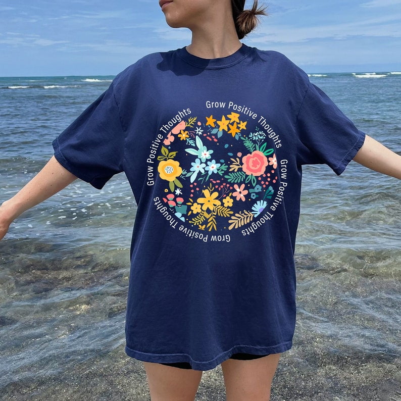 Grow Positive Tee – Nature Lover Inspirational Shirt - Walmart.com