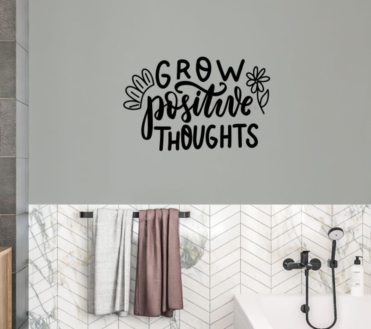 Grow Positive Thoughts Quote Decals for Wall - Wall Decals Quotes ...
