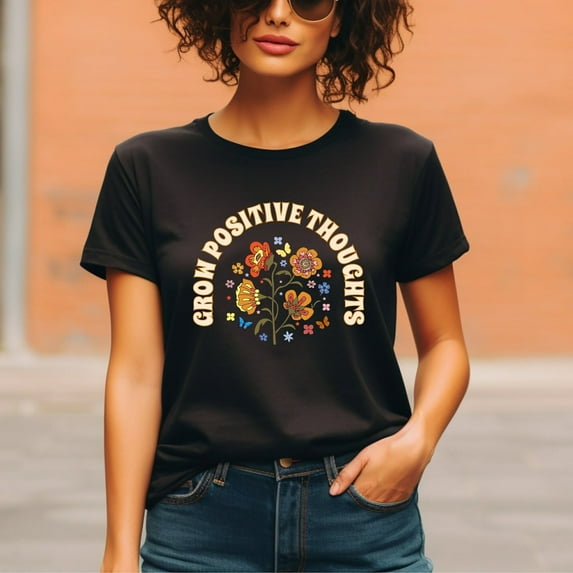 Grow Positive Thoughts Shirt, Mental Health Shirt, Growth Mindset ...