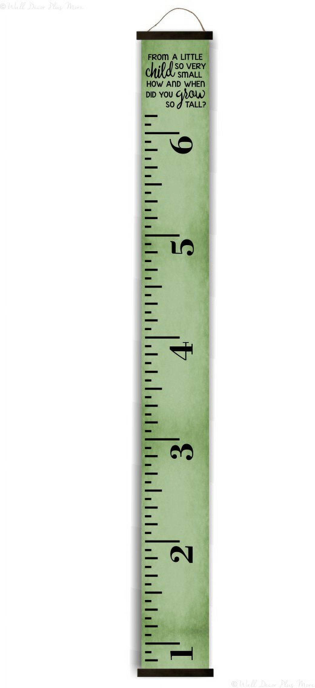 Grow So Tall Green Canvas Growth Chart for Kids - Wall Tape Ruler with ...
