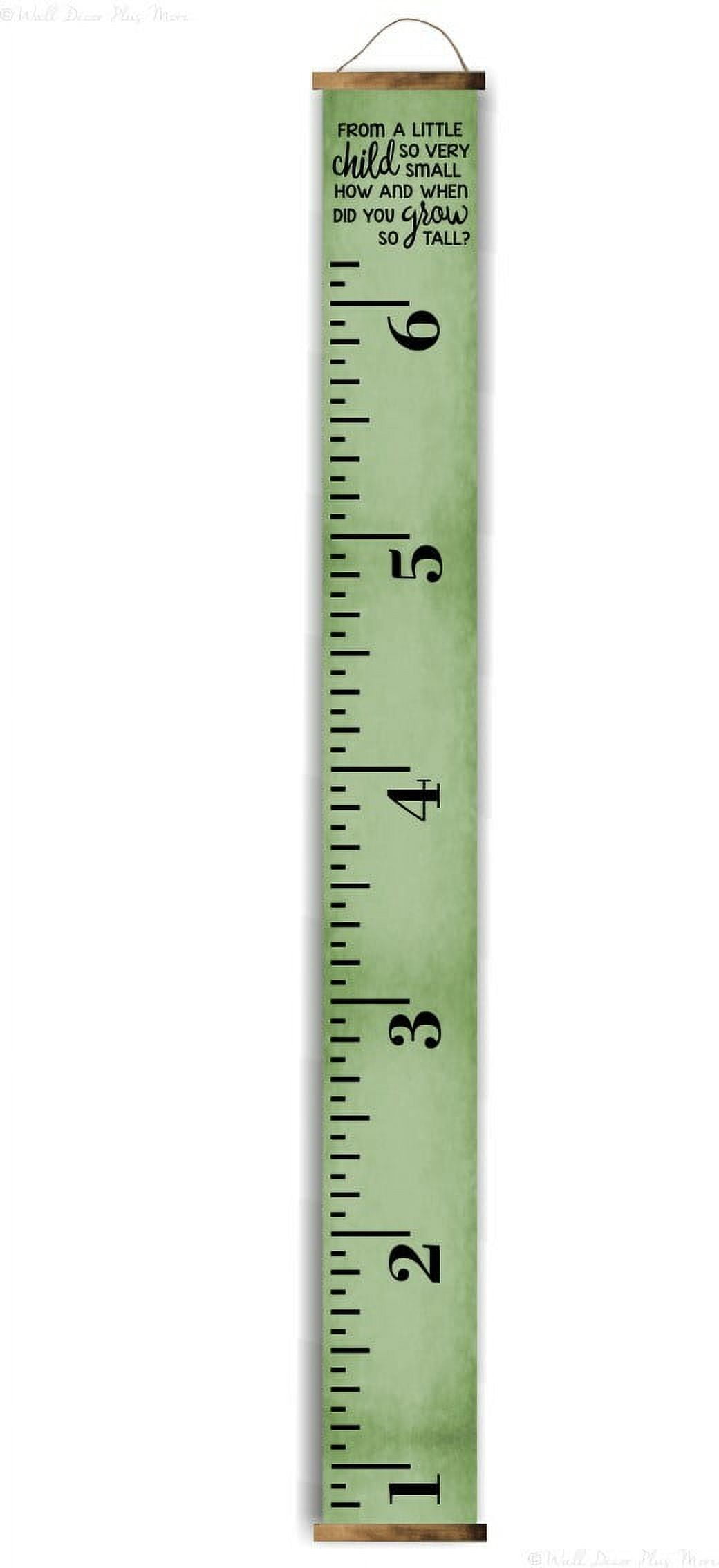 Grow So Tall Green Canvas Growth Chart for Kids - Wall Tape Ruler with ...