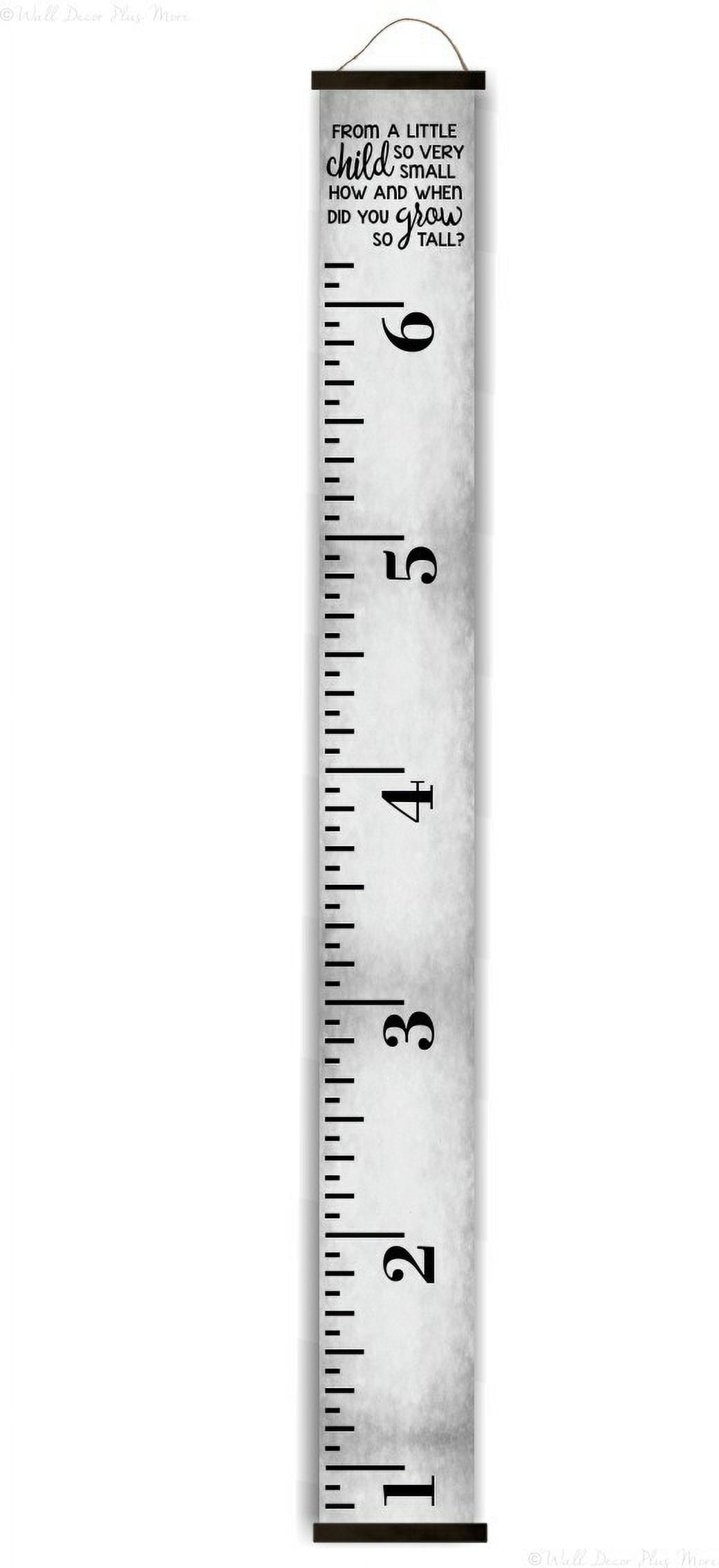Grow So Tall Gray Canvas Growth Chart for Kids - Wall Tape Ruler with ...