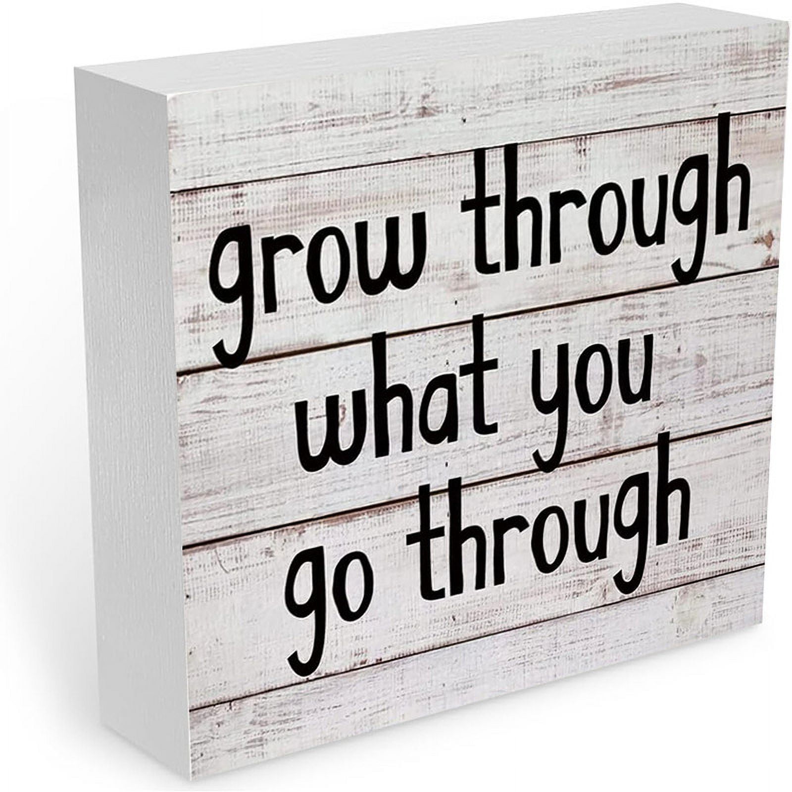 Grow Through What You Go Through Ceramic Table Sign Plaque Decor ...