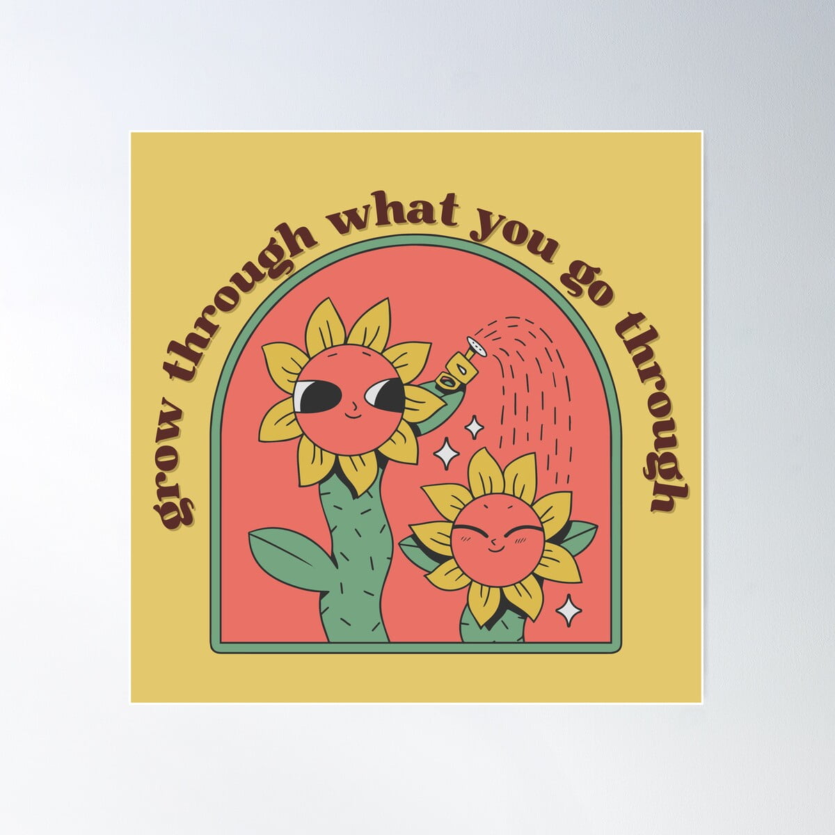 Grow Through What You Go Through Poster Wall Art, Modern Wall Decor For ...