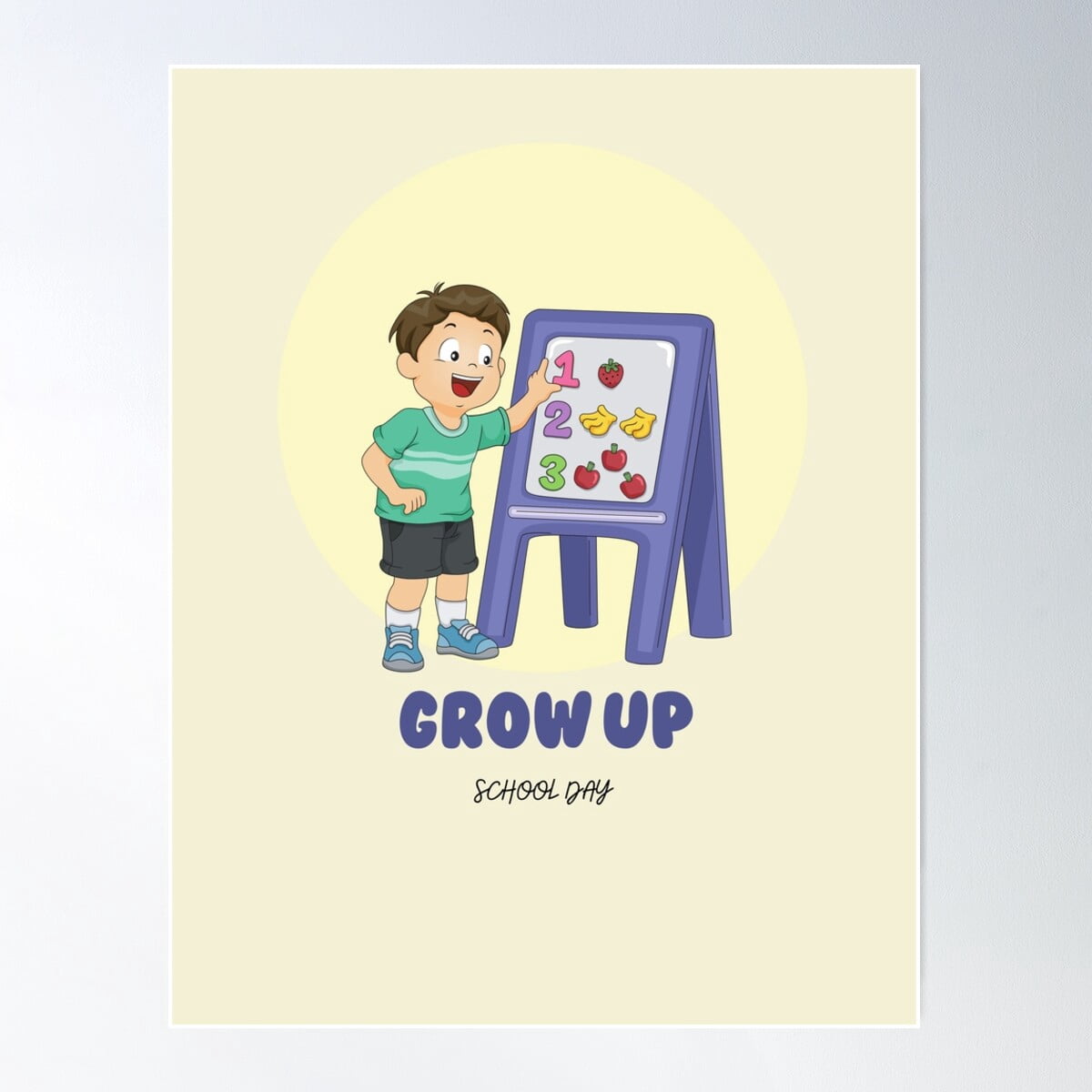 Grow Up, School Day Poster Wall Art, Modern Wall Decor For Living Room ...