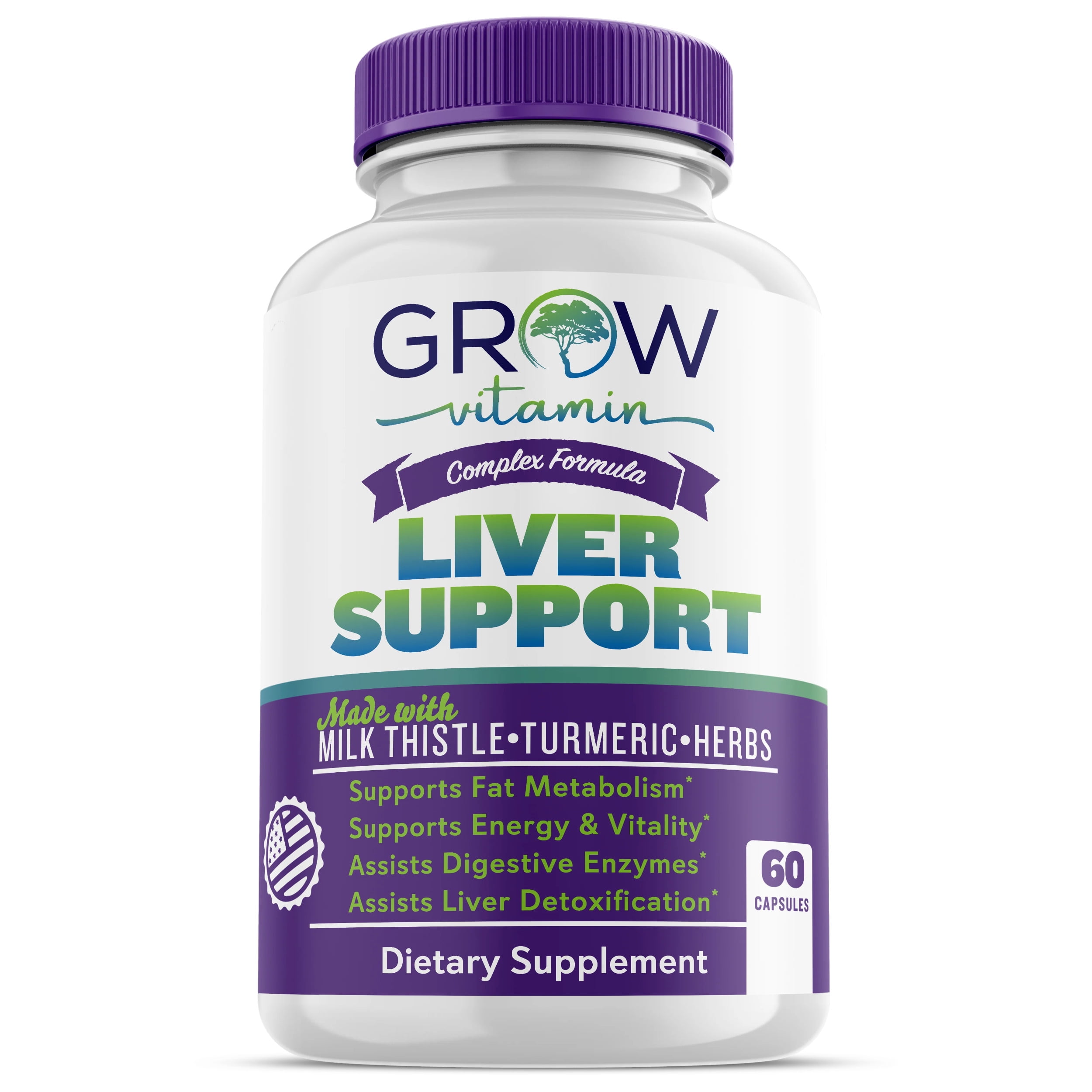 Grow Vitamin Liver Cleanse & Detox - Herbal Support with Milk Thistle ...