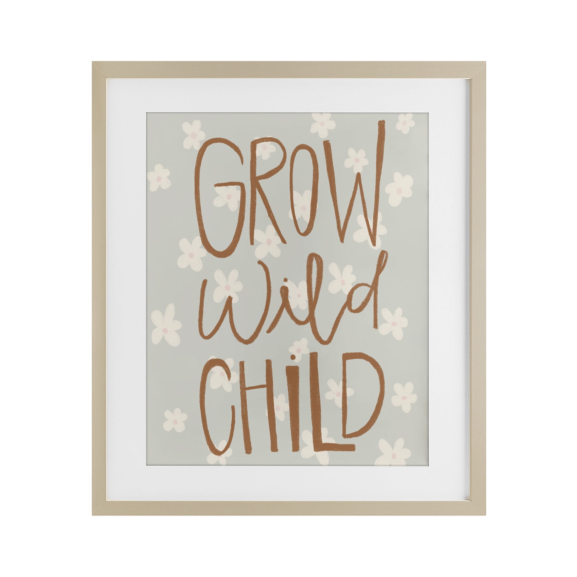 Grow Wild Child Flowers Birch Framed Print Under Glass, design by Katie ...