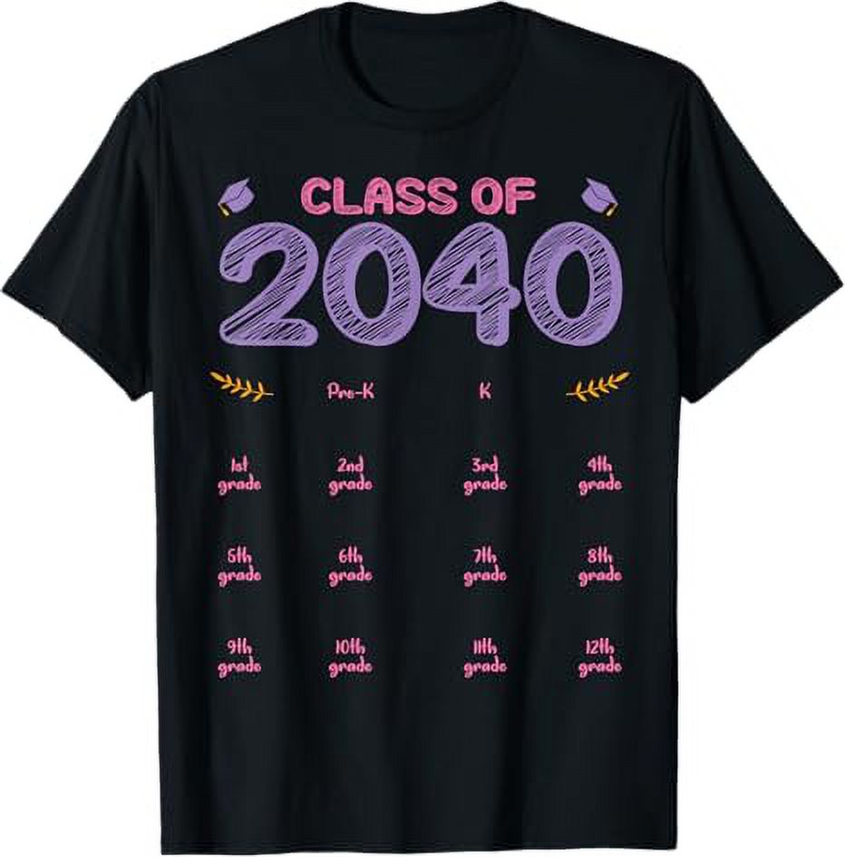 Grow With Me Graduation First Day of School Class of 2040 T-Shirt ...