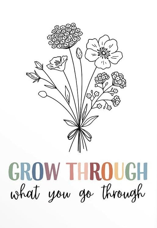 Grow Through What You Go Through Poster - Mental Health Poster - Print ...